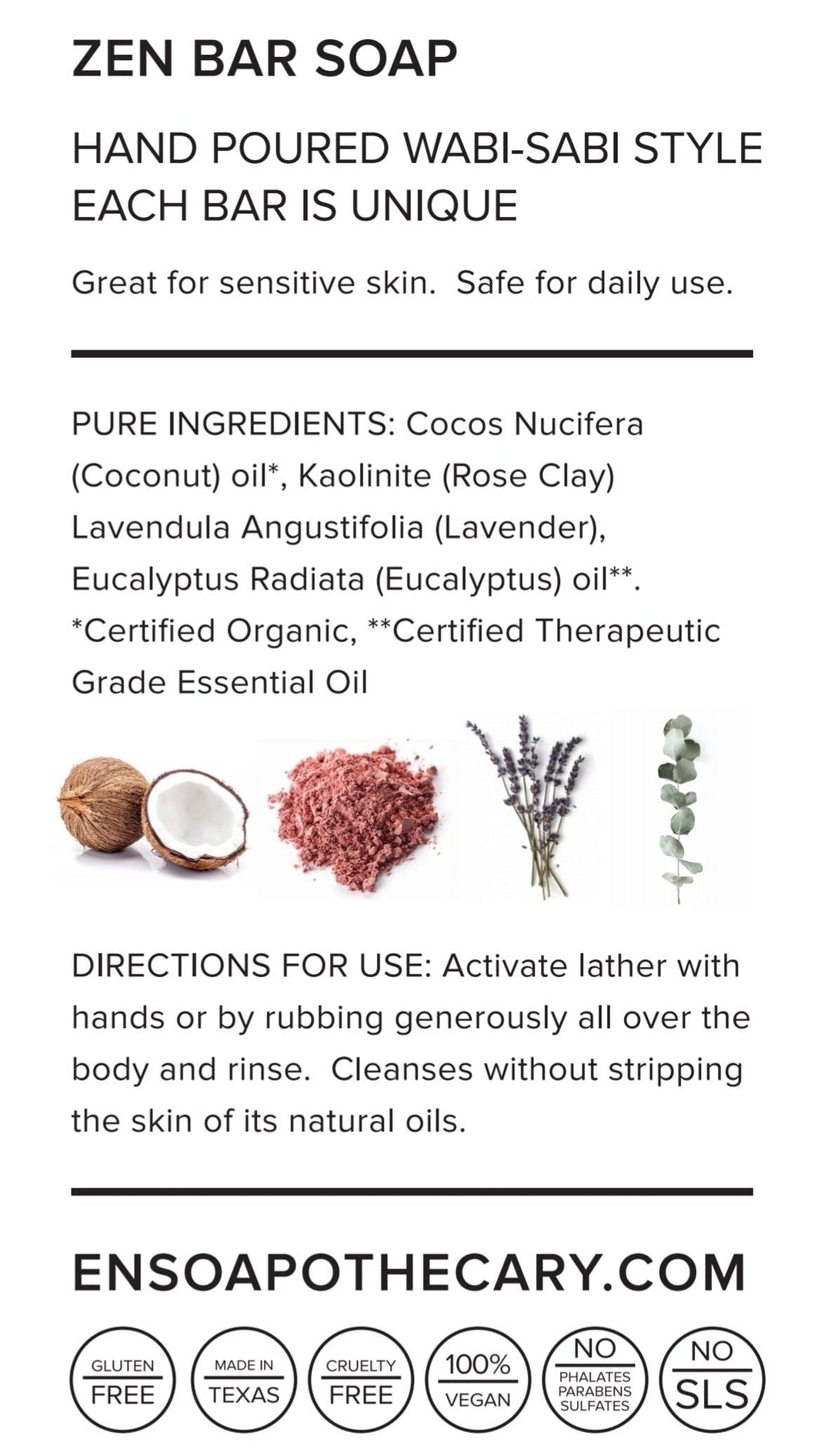 No. 3 Zen Massage Body Bar Soap | Handmade Coconut Oil Soap – Enso ...